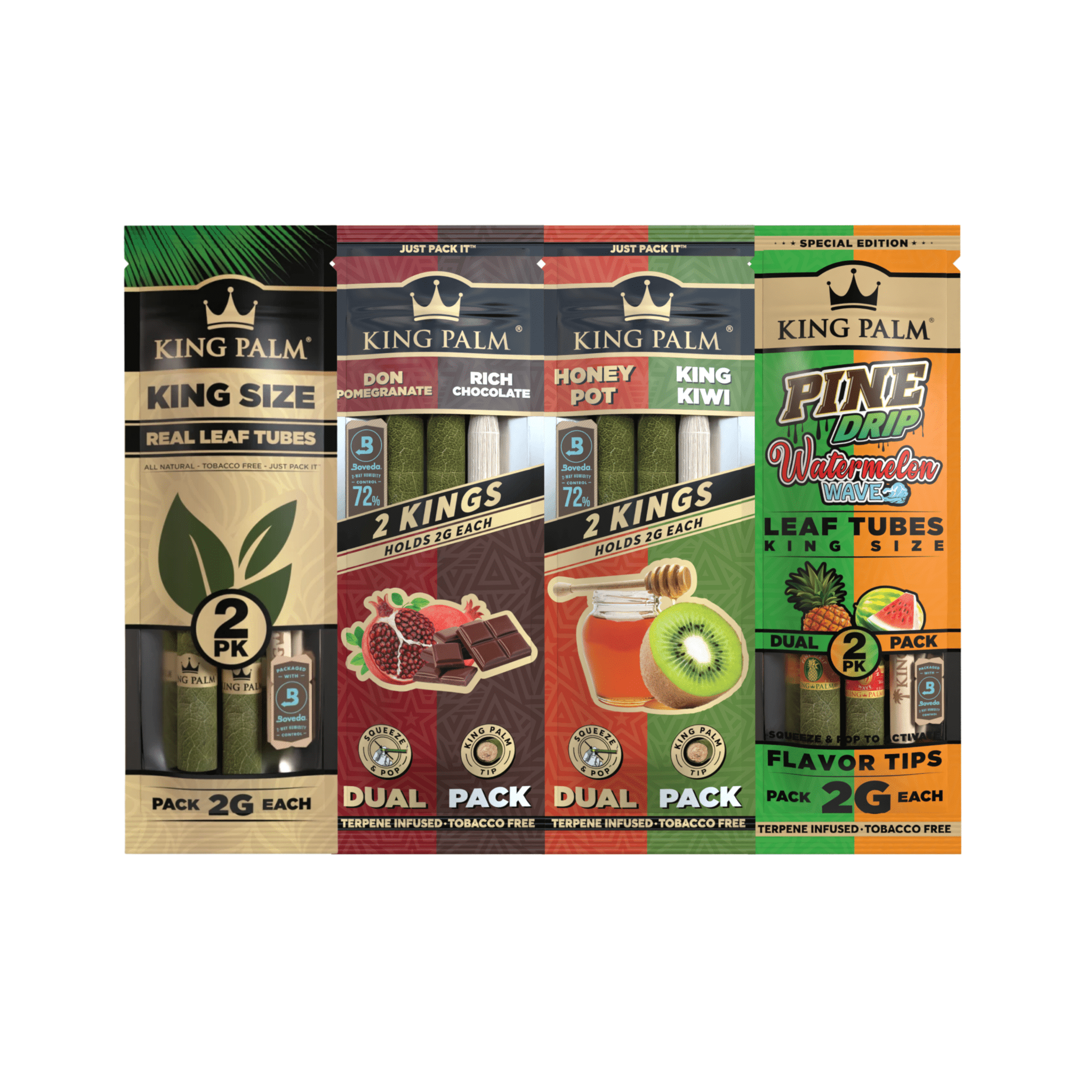 King Palm King Size Bundle – aus Palmblatt, 4 Sorten Set – rauchwerk